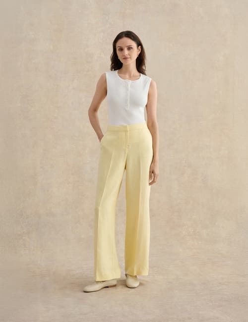 HOBBS LONDON High-Waist Wide Leg Linen Trousers